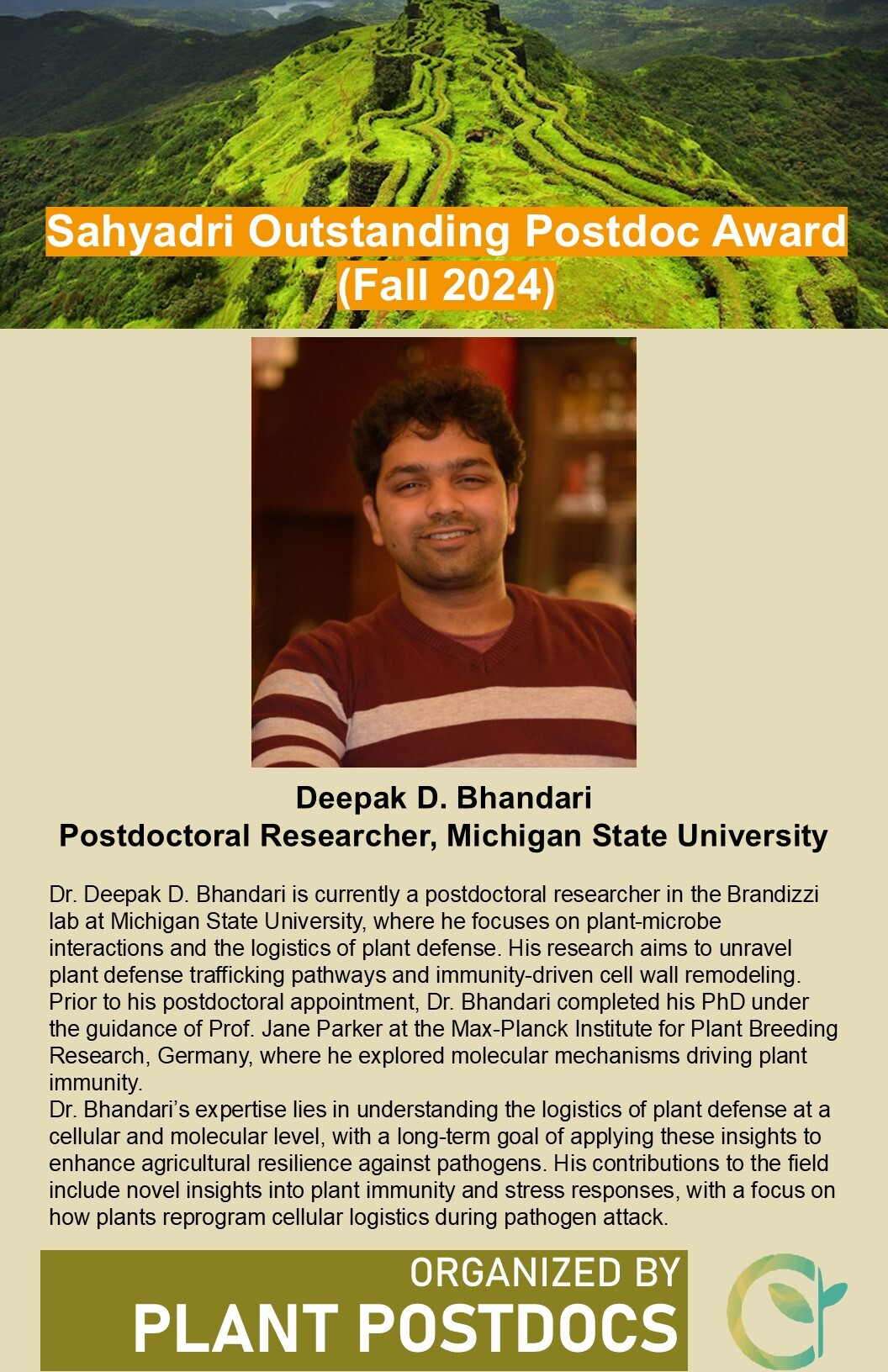 Sahyadri Outstanding Award Recipient – Plant Postdocs